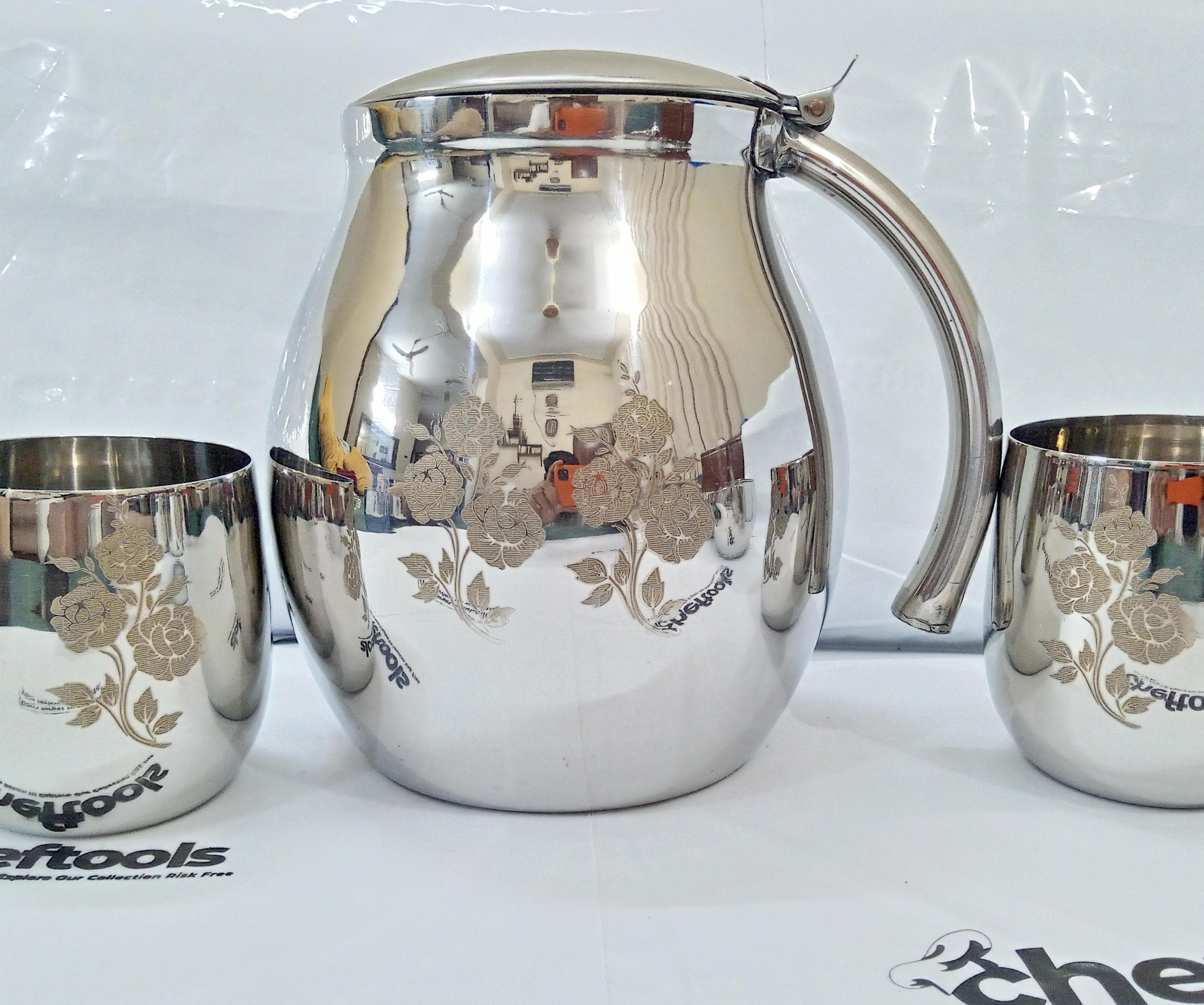 Modern Stainless Steel Jug with Laser Crafting – Cheftools